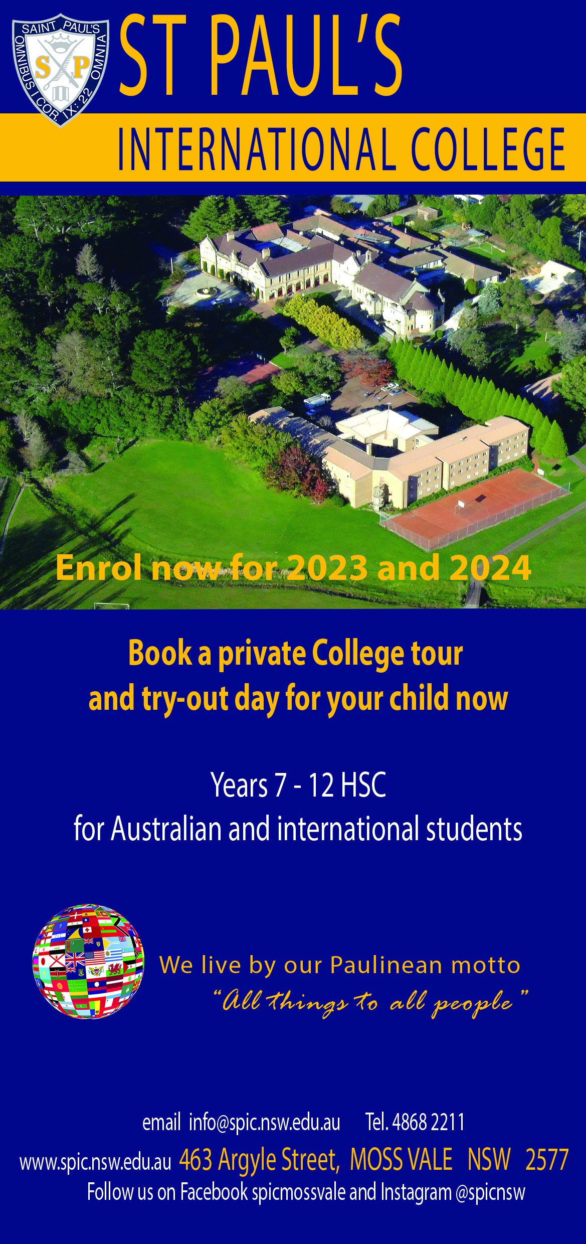 Enrol now for 2023 and 2024 - St Paul's International College